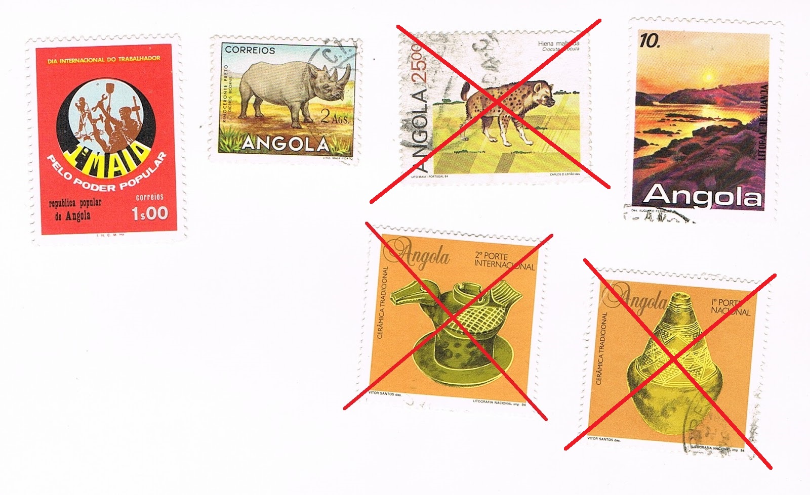 Stamps for exchange: Stamps from Angola
