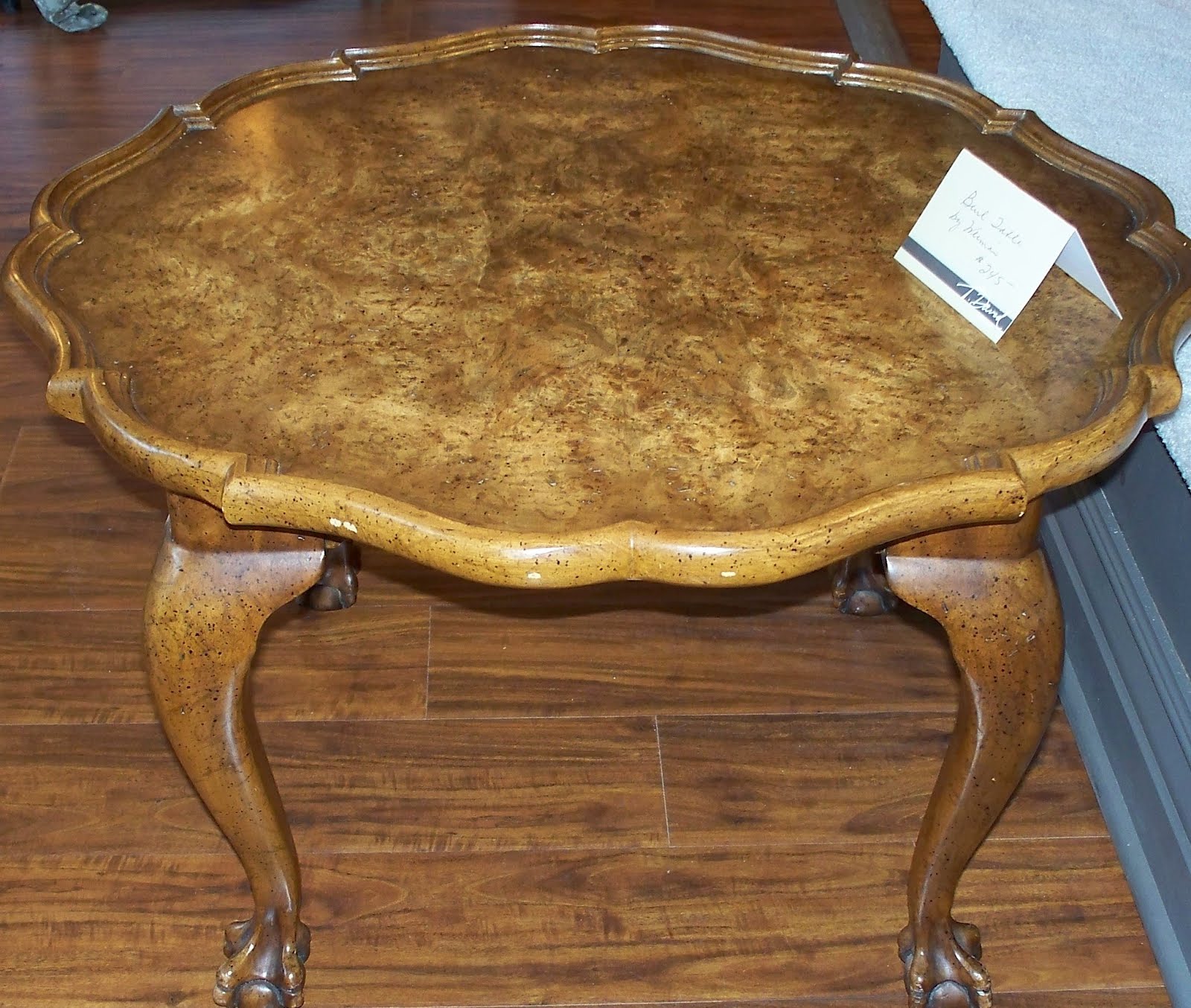 T. David Collection: Pie Crust Table in Burl