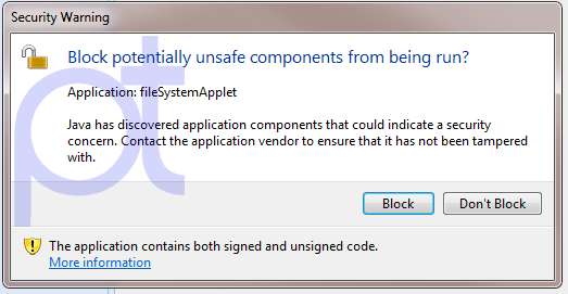 Block Potentially unsafe components from being run while loading Java ...