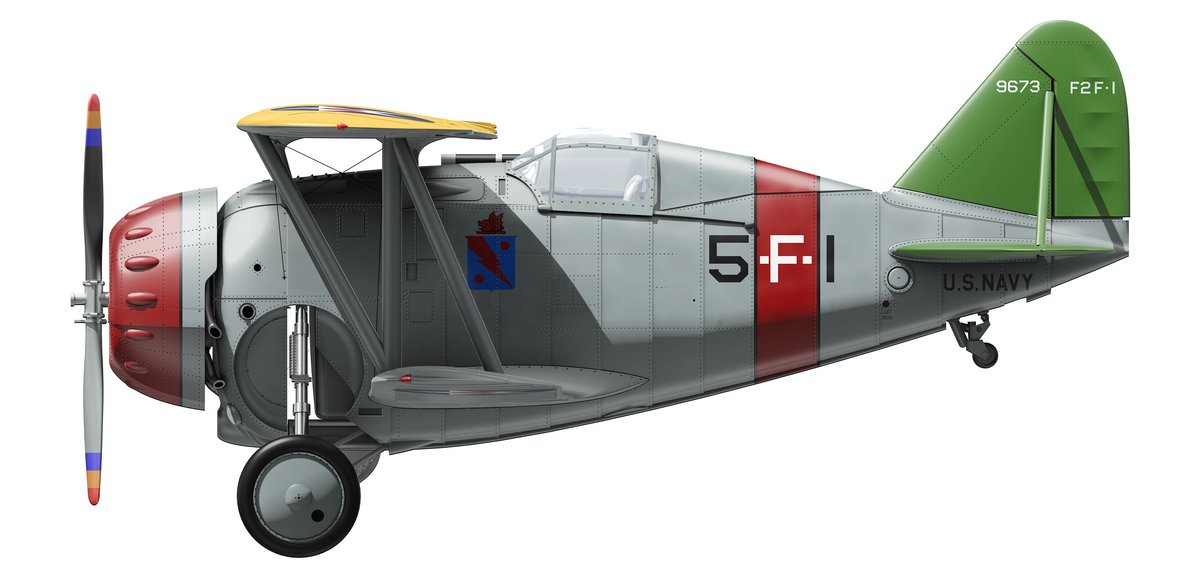 Aviation art made by Maciej Noszczak: F2F-1 USN biplane fighter