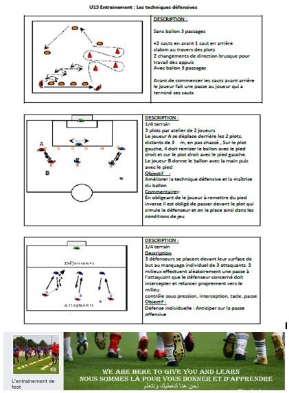 Entrainement U13 : Les techniques défensives - coach football