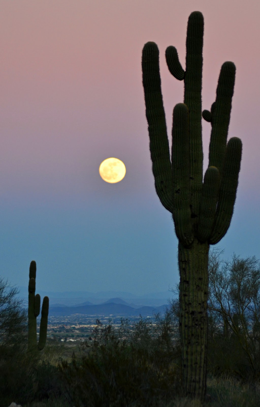 Tangible Daydreams: Arizona full moon rise into the Belt of Venus