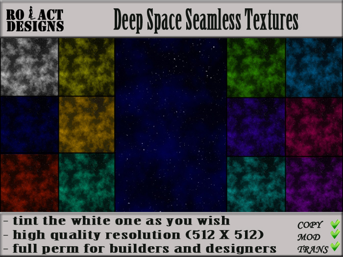 Ro!Act Designs: Ro!Act Designs 12 Deep Space Seamless Textures