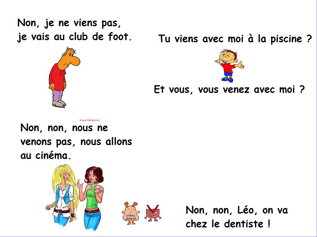 Dans la classe: Verbe venir au présent