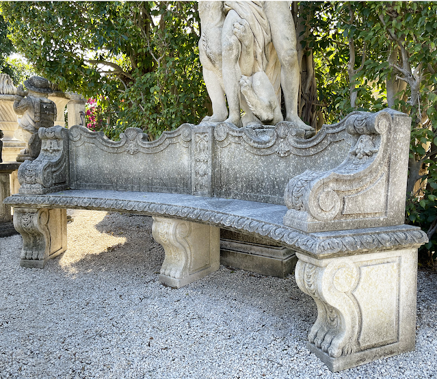 Eye For Design: Landscape With Old World Style Garden Benches