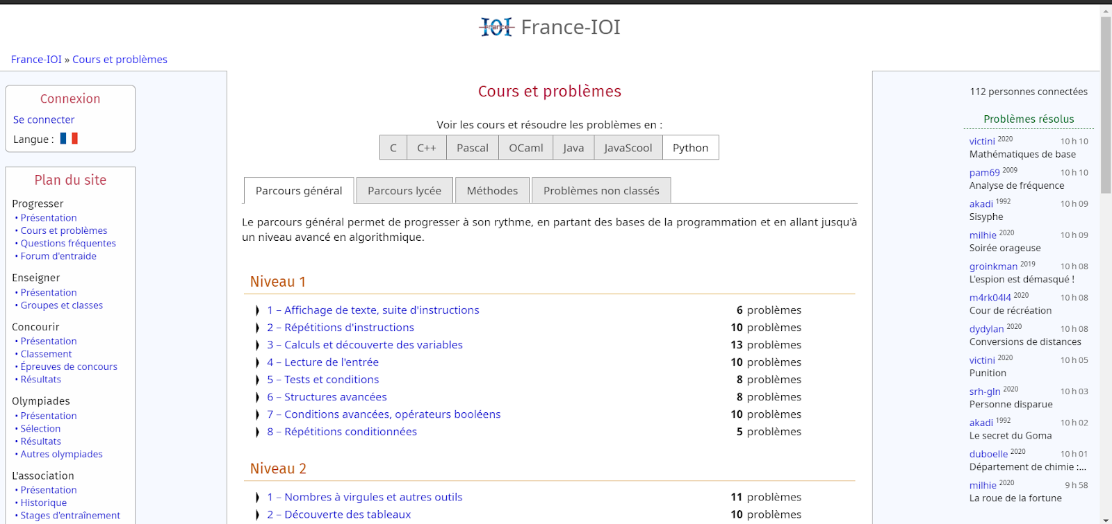 Le bloc notes en vrac d'un prof TIM : France IOI - entrainement à la ...