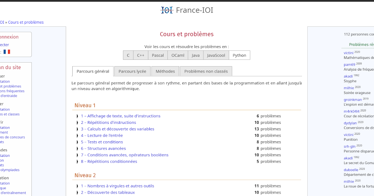 Le bloc notes en vrac d'un prof TIM : France IOI - entrainement à la ...
