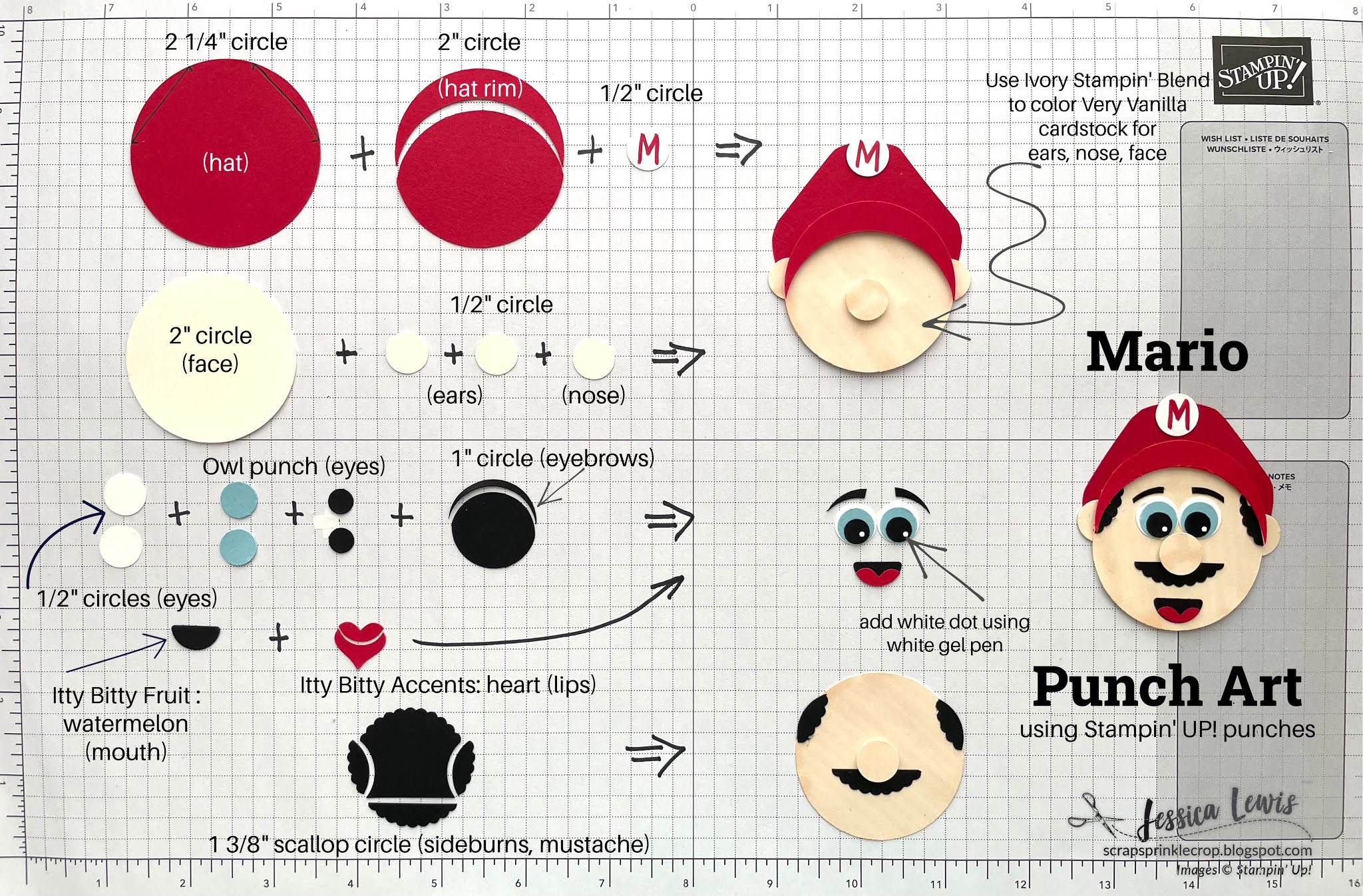 scrap sprinkle crop: Super Mario Punch Art for Birthday Card