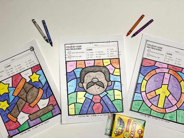 An Apple For The Teacher: Martin Luther King Jr. Day Color By Number