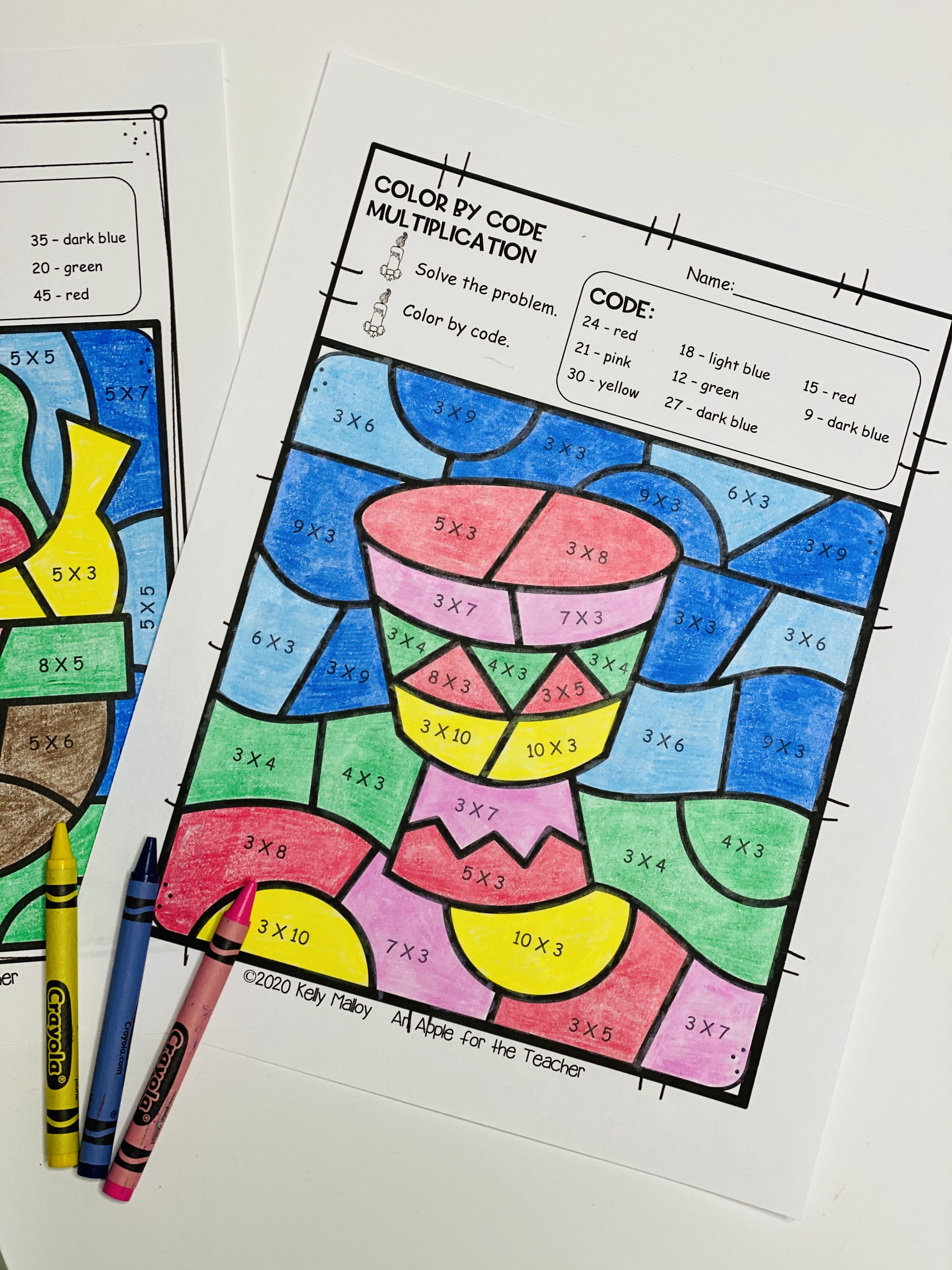 An Apple For The Teacher: Kwanzaa Color By Number Math Facts Practice ...