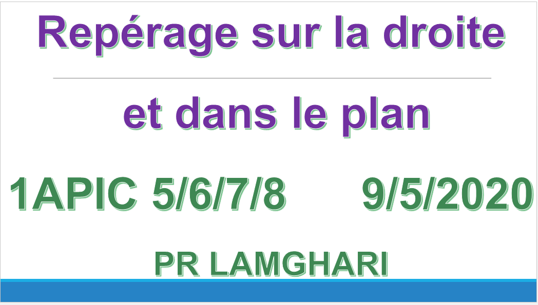 Leçon n° 8 : Repérage sur la droite et dans le plan. 9/5/2020 - Lycée ... Leçon n° 8 : Repérage sur la droite et dans le plan. 9/5/2020 - Lycée ...