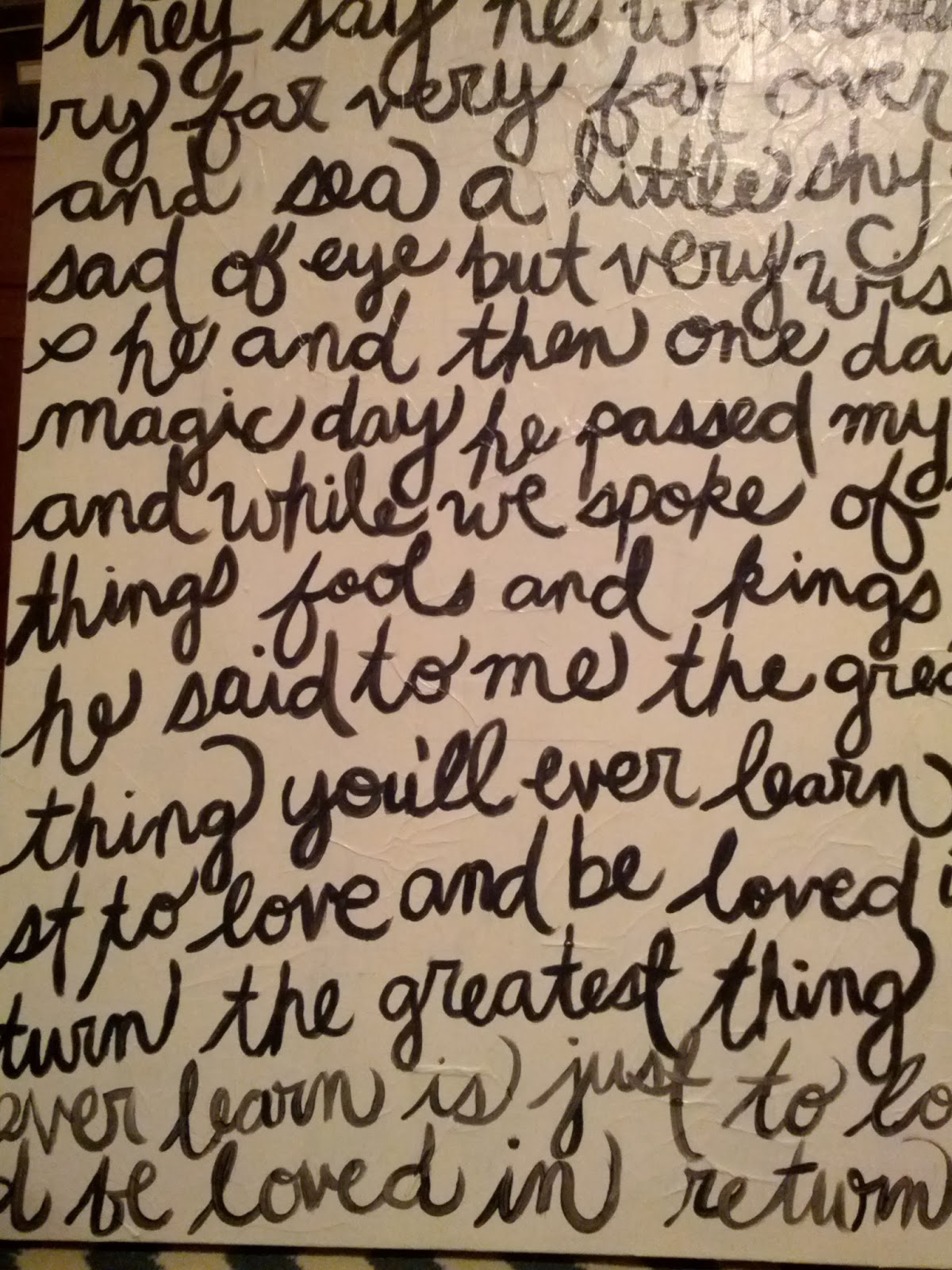 The Framed Lady: project 1 of 25/NATURE BOY SCRIPT PAINTING