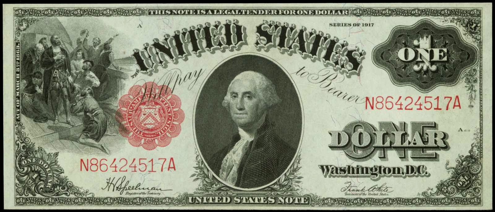 1917 One Dollar Legal Tender Note "Sawhorse Reverse"|World Banknotes ...