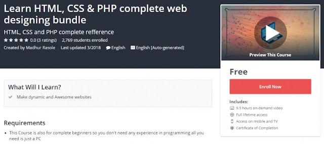 [100% Free] Learn HTML, CSS & PHP complete web designing bundle ...