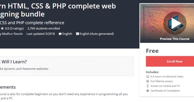 [100% Free] Learn HTML, CSS & PHP complete web designing bundle ...