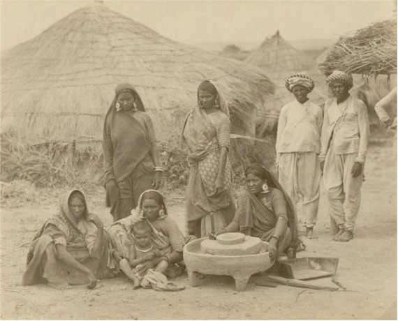 Villagers of Saurashtra - Gujarat, India c1875 - Old Indian Photos