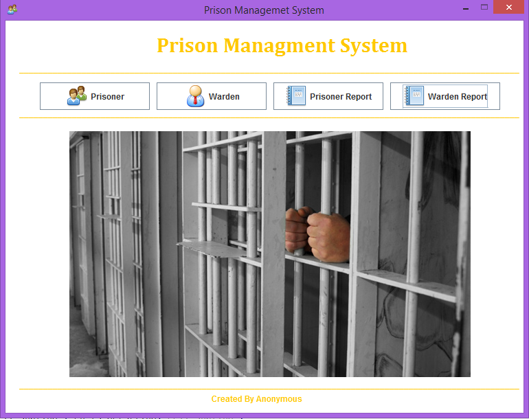 Programmer's Place: Prison Management System in java