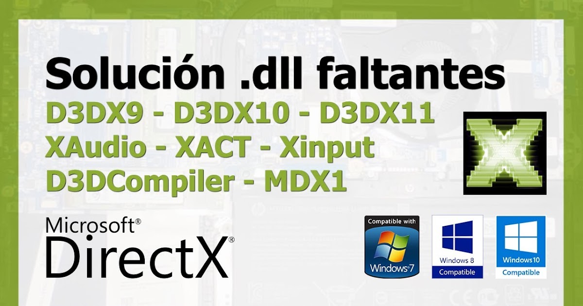 Solución errores DirectX en Windows 10. Todos los DLLs