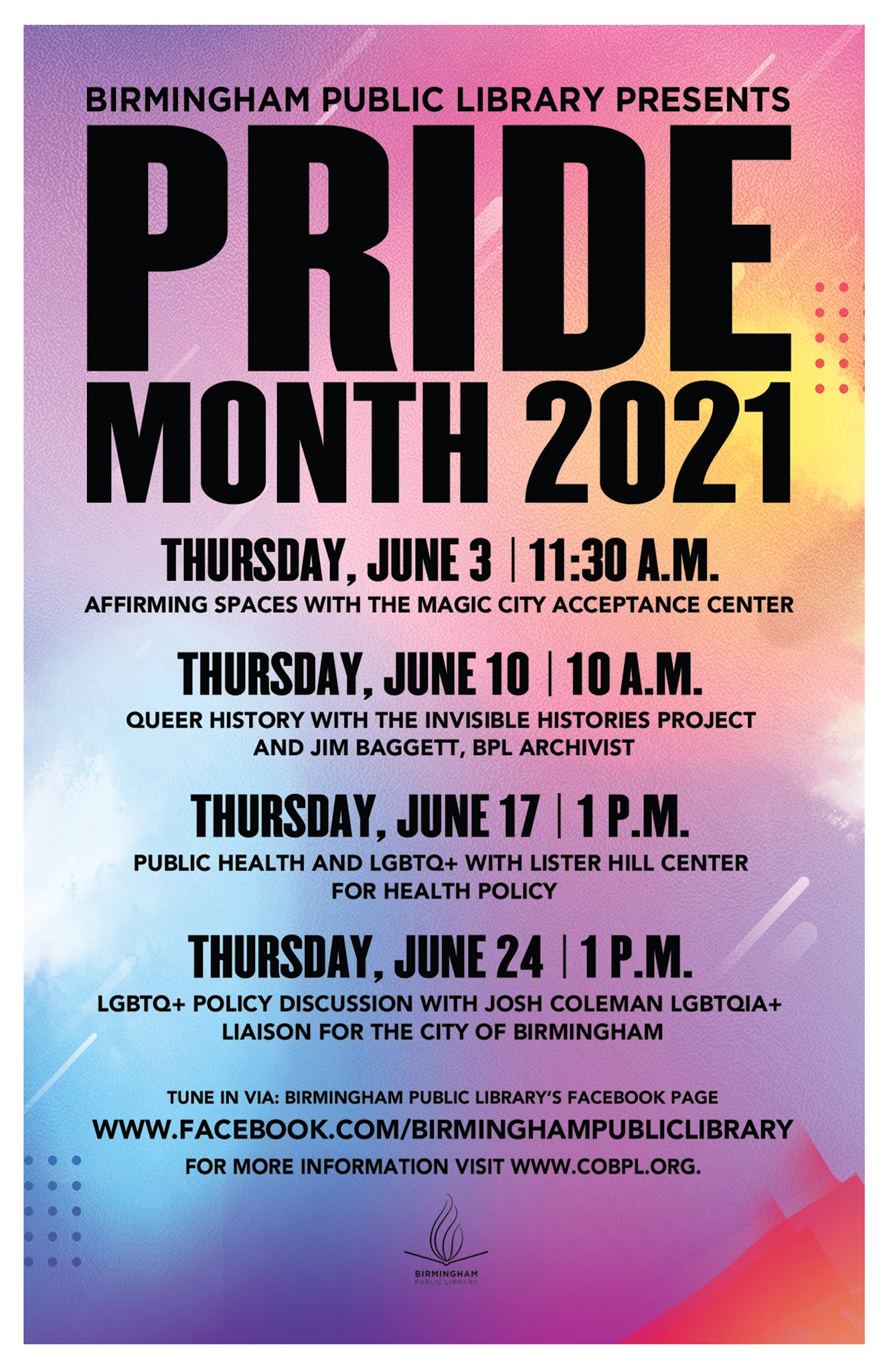BPL Hosting Four Pride Month Programs During June