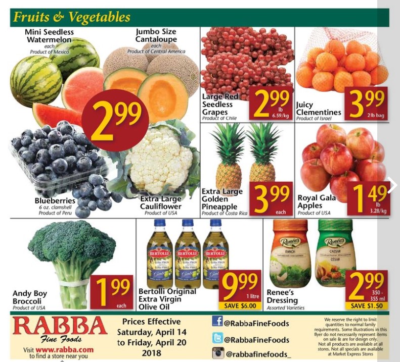 Rabba Fine Foods Flyer April 14 - 20, 2018 | Weekly Flyers Canada
