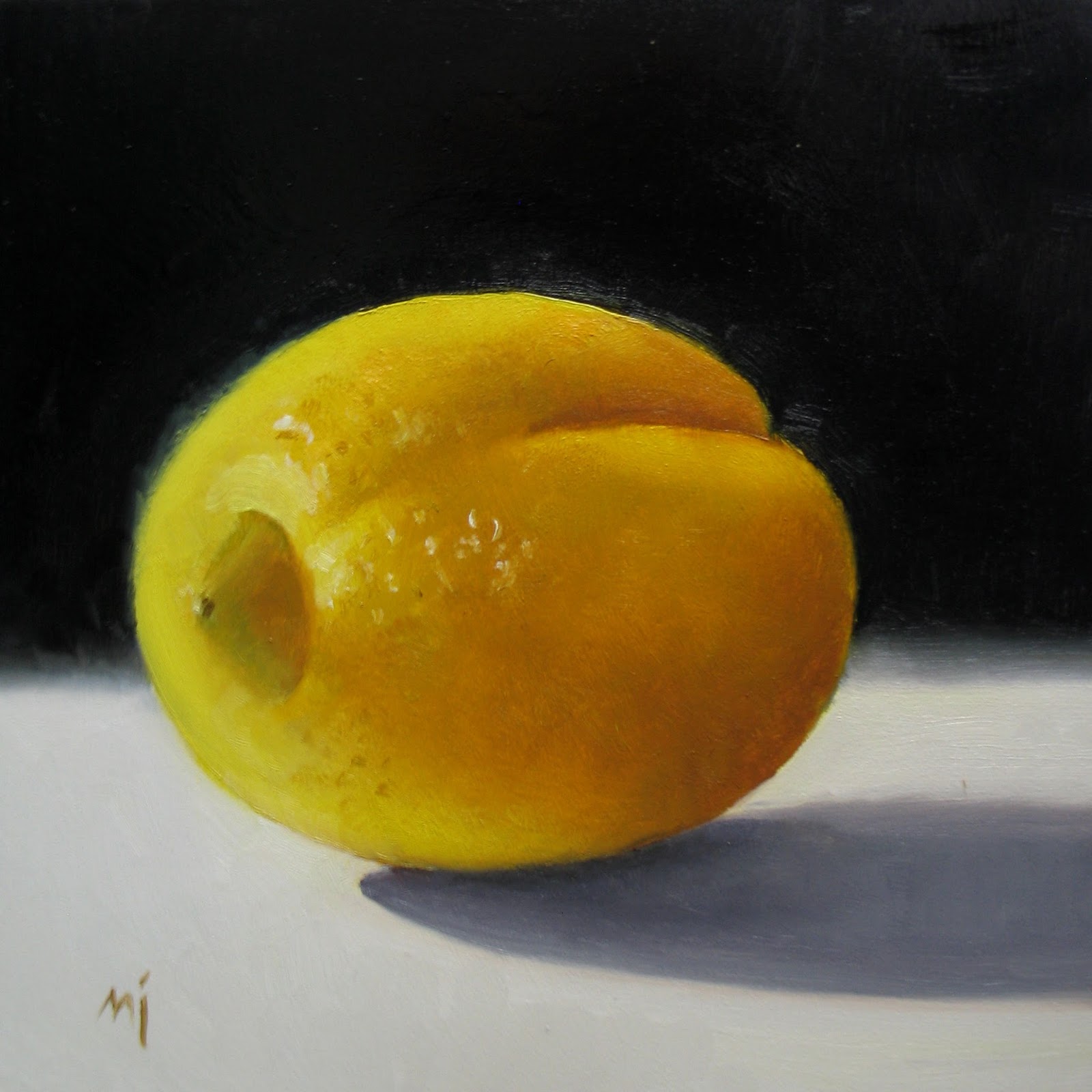 Nel's Everyday Painting: Lemon with Crease - SOLD