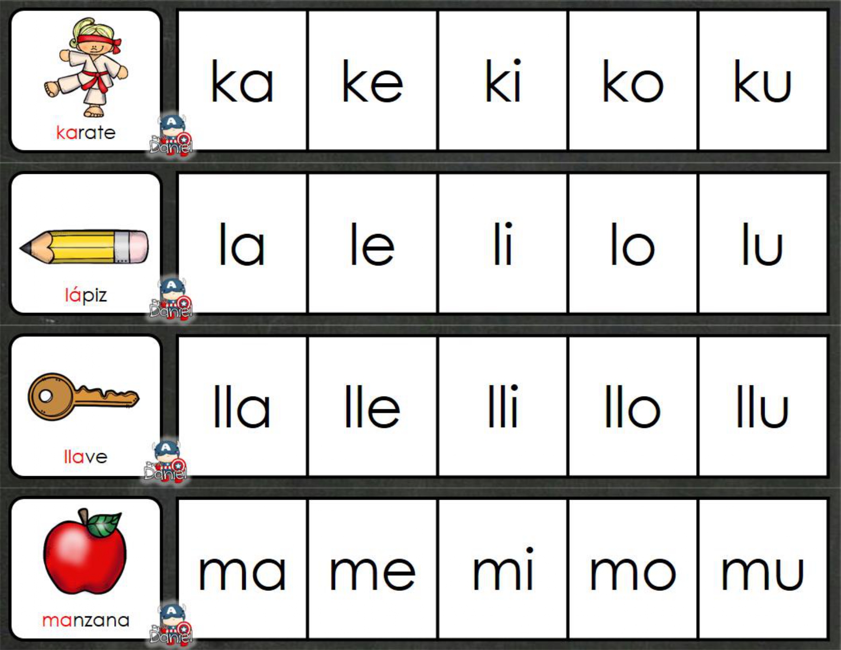 Silabario para imprimir