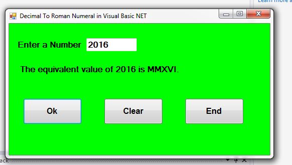 Free Programming Source Codes And Computer Programming Tutorials Decimal To Roman Numeral In
