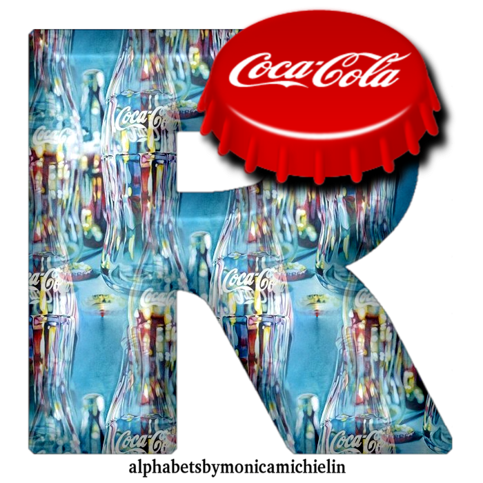 M. Michielin Alphabets: BLUE COCA-COLA ALPHABET AND ICONS PNG