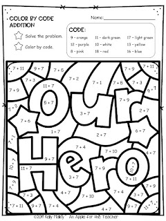 An Apple For The Teacher: Veterans Day Color By Number