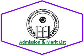 Memari College Admission 2024 Online Form for UG/PG CBCS Merit List ...