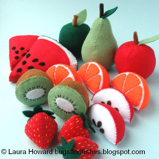 Bugs and Fishes by Lupin: 5 Free Felt Fruit Sewing Tutorials