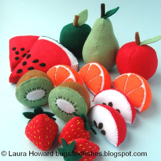 Bugs and Fishes by Lupin: 5 Free Felt Fruit Sewing Tutorials