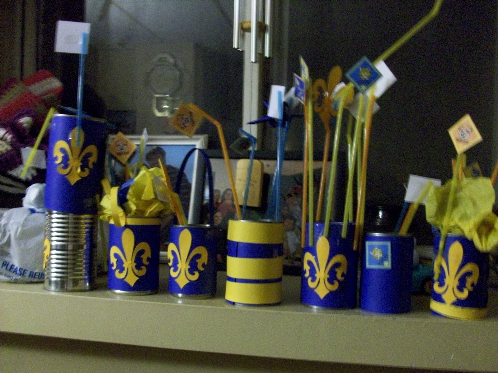Purple Pizzazz: Blue/Gold Banquet centerpieces