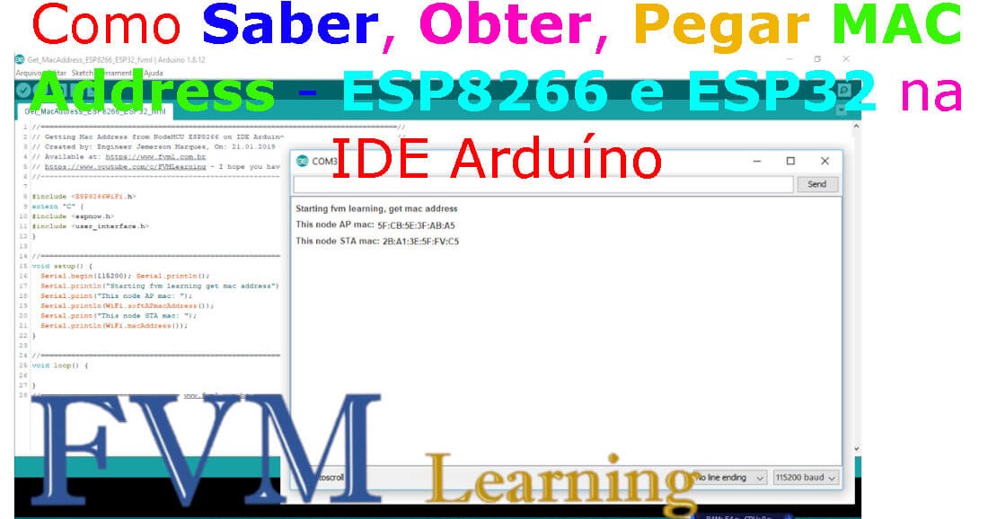 Como saber, obter, pegar o MAC Address do NodeMCU ESP8266 e ESP32 na ...