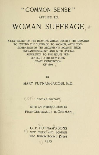S.T.E.A.M. Empowered: Mary Putnam Jacobi, Physician and Writer