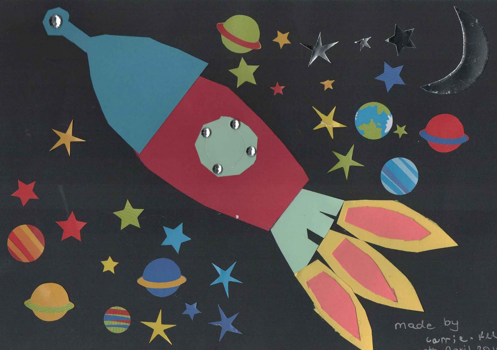 FiLovesCrafting: Carrie's rocket collage (my 7 year old grand-daughter)