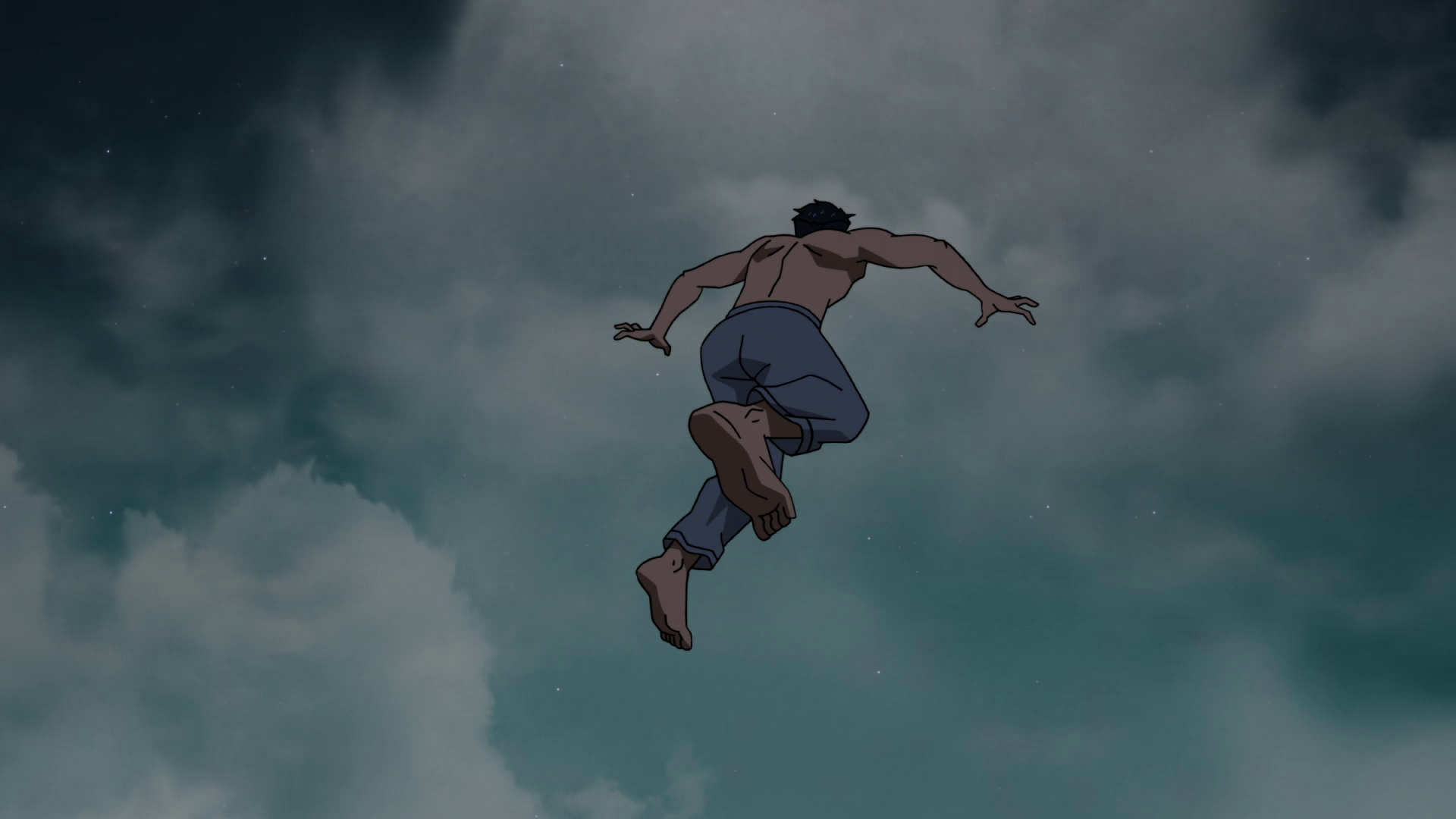 Invincible Flying Bare-Chested