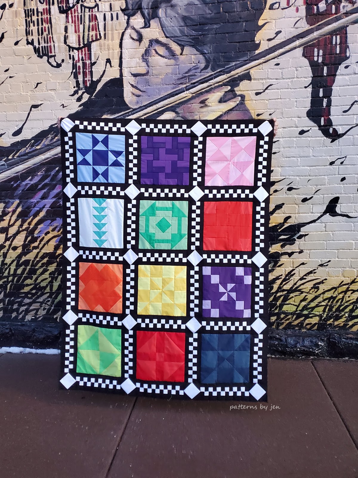Patterns By Jen: Introducing Checkered Rainbow - 2019 Color Challenge Quilt