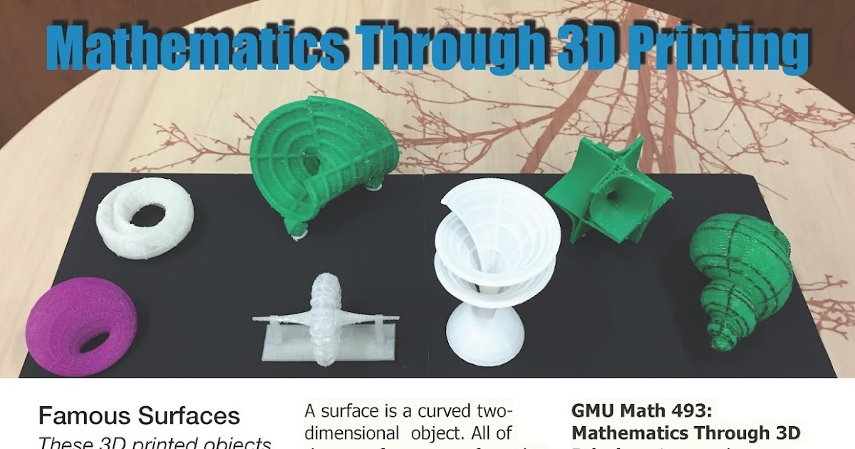 GMU Math MakerLab: Surfaces from the Gallery of Famous Surfaces