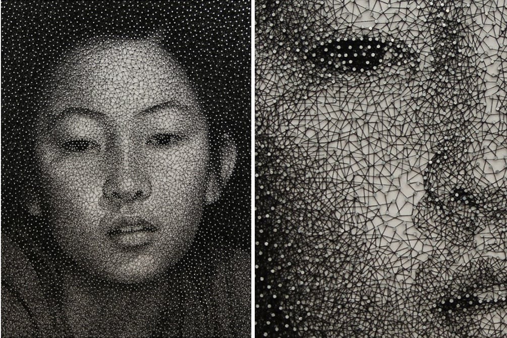 Simply Creative: Thread Portrait by Kumi Yamashita