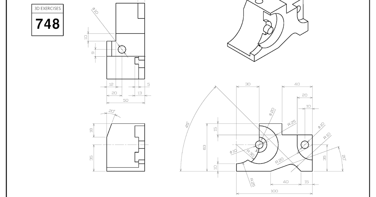 3D CAD EXERCISES 748 - STUDYCADCAM