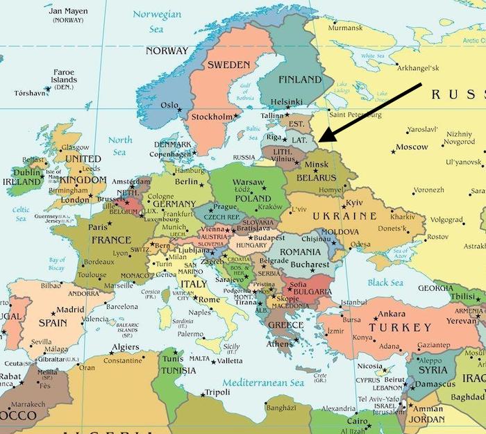 Letonya Nerede - Haritalarda Letonya