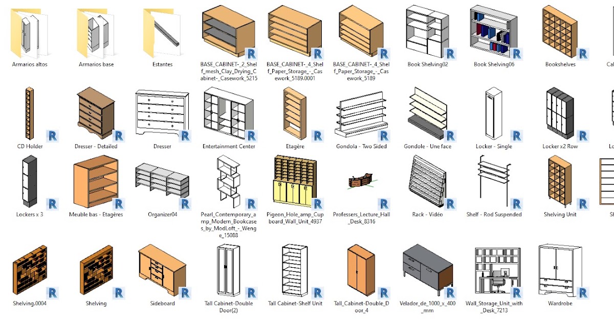 Descarga Gratis Familias Revit - Armarios y Estantes - IngCivilFree.Org ...