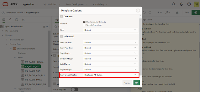 Oracle APEX Stylish Radio Buttons