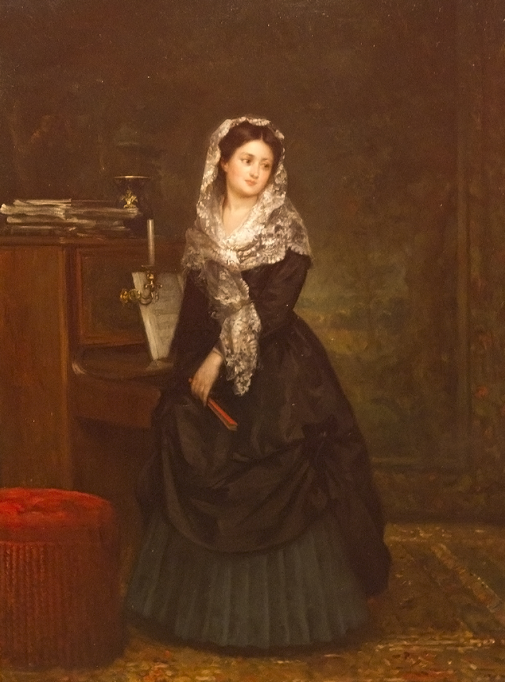 Isabel de Madrazo Garreta ante el piano (Luis de Madrazo) Arte-Paisaje