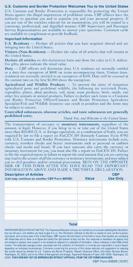 GO TO THE US.: Form : U.S. Customs and Border Protection Declaration ...