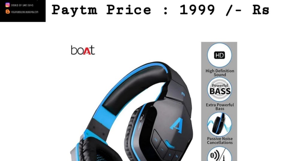 boAt ROCKERZ 510 BLUE Over-ear Bluetooth Headsets ( Blue )