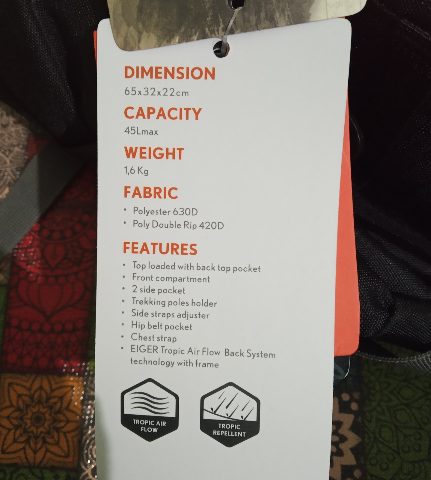 Review Keril Rhinos 45l Eiger - Jejak Langkah si Prince