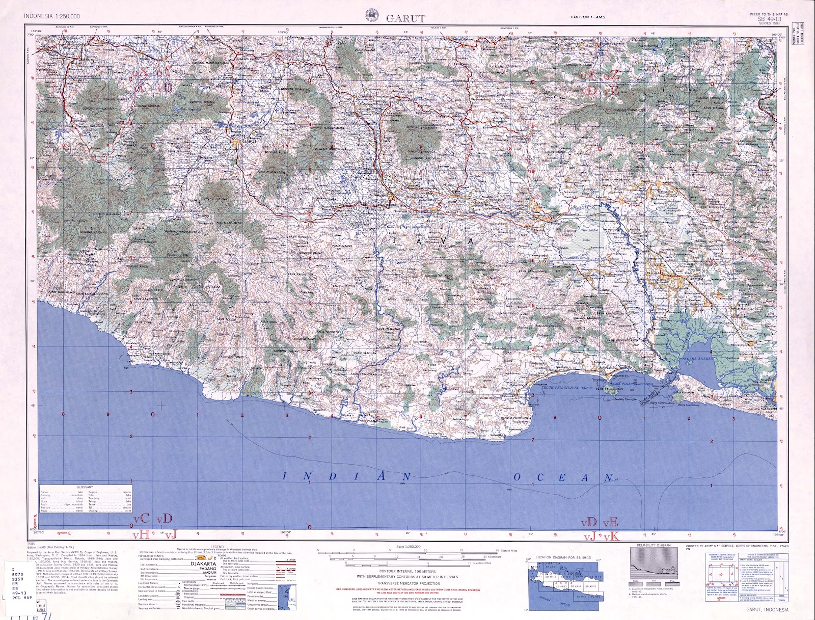 TAKJUB INDONESIA: Peta Topografi Garut skala 250k