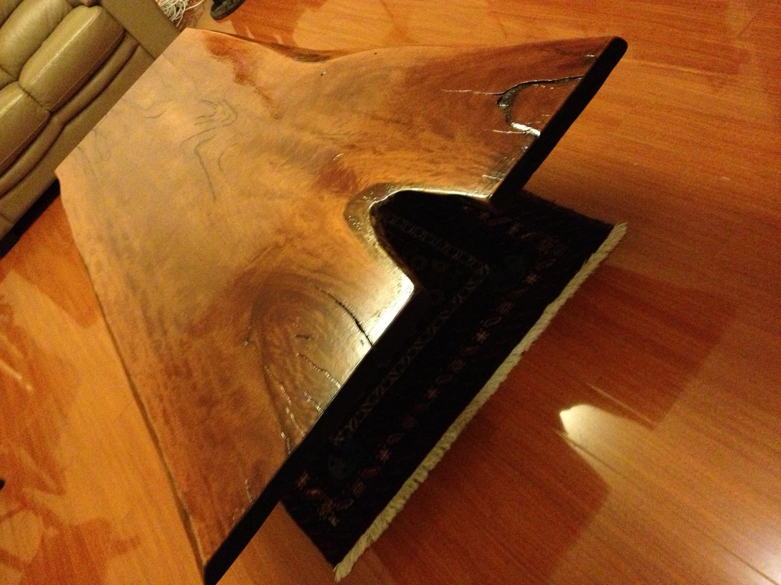 Crafty minded: How to Varnish timber slab coffee table top in easy steps
